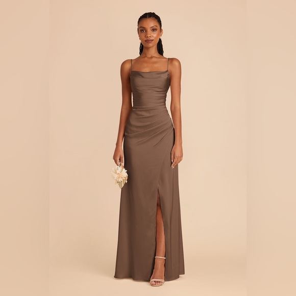 Birdy Grey | Dresses | Birdy Grey Lydia Matte Satin Dress Mocha Small ...